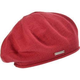 Seeberger Baskenmütze, Baumwolle, Rollkante, für Damen, rot, OneSize