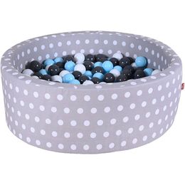 KNORRTOYS® Bällebad Soft, Grey White Dots, mit 300 Bälle creme/Grey/lightBlue; Made in Europe, grau