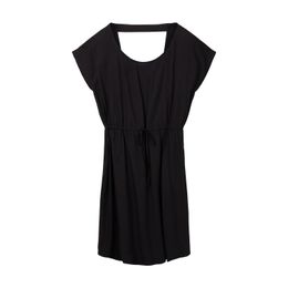Tom Tailor Denim Damen Basic Kleid, schwarz, Uni, Gr. XL