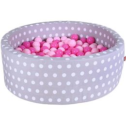 KNORRTOYS® Bällebad Soft, Grey White Dots, mit 300 Bällen soft pink; Made in Europe, grau