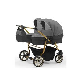 Elcar Zwillingswagen Duet Lux Gold 2 in 1 inkl. Sportsitze in 20 Farben