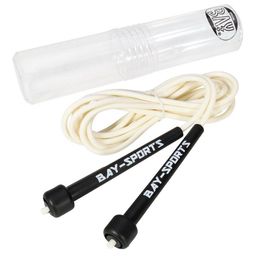 BAY-Sports Springseil High Speed Nylon Sprungseil weiß Hüpfseil Skipping Rope Adult