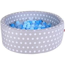 KNORRTOYS® Bällebad Soft, Grey White Dots, mit 300 Bällen soft Blue/Blue/transparent; Made in Europe, grau