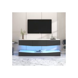 BlingBin TV-Schrank Hochglanz-Weiß Hängend TV Stand Breite 180CM mit LED-Beleuchtung