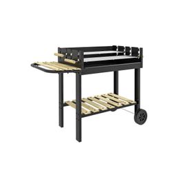 Outsunny Holzkohlegrill Grillwagen mit zwei Grillrost