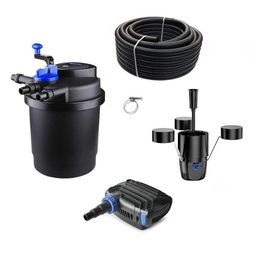 Aquaone Teichfilter AquaOne Teich Filteranlage Set Nr.18 CPF 2500 Druckfilter 10W Eco Teichpumpe Teichgröße bis 6000l Teichschlauch Bachlauf UV Lampe