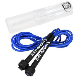 BAY-Sports Springseil High Speed Nylon Sprungseil blau Hüpfseil Skipping Rope Adult