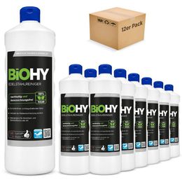 BiOHY Edelstahlreiniger 12er Pack (12 x 1 Liter Flasche) Vollwaschmittel (12-St)