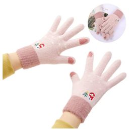 Lubgitsr Strickhandschuhe Winter Warm Touchscreen Handschuhe mit Elastisch Manschette