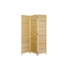 Homestyle4u Paravent Raumteiler Holz Trennwand natur Lamellen Sichtschutz Indoor faltbar