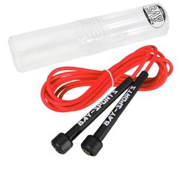 BAY-Sports Springseil High Speed Nylon Sprungseil rot Hüpfseil Skipping Rope Adult