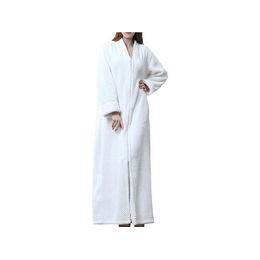 FIDDY Pyjama Damen-Bademantel mit Reißverschluss für den Winter
