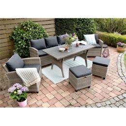 Green Spirit Gartenlounge-Set Rattan Gartenlounge Set Alpina II grau