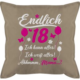 Shirtracer Dekokissen Endlich 18 Geschenk