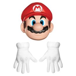 Metamorph Kostüm Super Mario Accessoire-Set Maske und Handschuhe