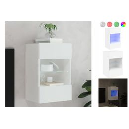 vidaXL TV-Schrank TV-Wandschrank mit LED-Leuchten Weiß 40x30x60