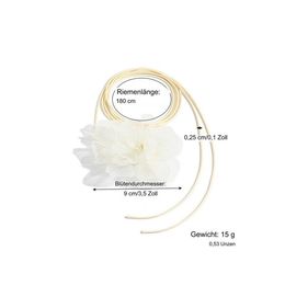 jalleria Halsreif Rosenhalsband aus Stoff mit floraler Schnürung