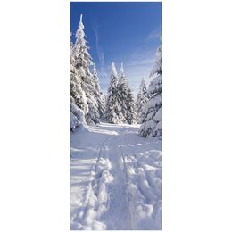 Wallario Memoboard Wanderweg im Schnee
