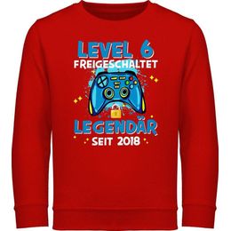 Shirtracer Sweatshirt Level 6 freigeschaltet Legendär seit 2018 6. Geburtstag