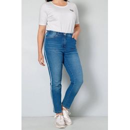 MIAMODA Regular-fit-Jeans Jeans Slim Fit Zierband 5-Pocket