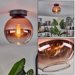 hofstein Koyoto Deckenleuchte Glas 20 cm Klar, Kupferfarben, 1-flammig
