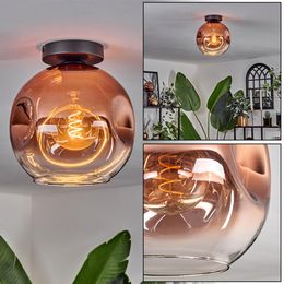 hofstein Ripoll Deckenleuchte Glas 25 cm Klar, Kupferfarben, 1-flammig