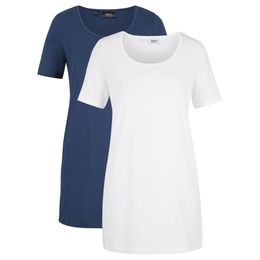 bonprix Basic Long-T-Shirt 2er-Pack, Kurzarm