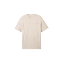 Tom Tailor Denim Herren Cutline T-Shirt, weiß, Uni, Gr. XXL