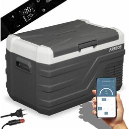 Arebos - Kompressor Kühlbox 26 Liter Elektrische Gefrierbox mit APP-Steuerung zum Kühlen, Einfrieren und Warmhalten Kühlschrank bis -20 °c Auto