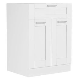 Vcm Küchenschrank Breite 60 cm Schublade Unterschrank Küche Küchenmöbel Landhaus Colura (Farbe: Weiß)