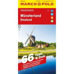 MARCO POLO Freizeitkarte 12 Münsterland, Emsland 1:110.000, Karte (im Sinne von Landkarte)