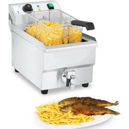 ROYAL CATERING - Fritteuse Edelstahl Kaltzone Fritöse Gastro Profi Elektro Friteuse 10 l 3000W