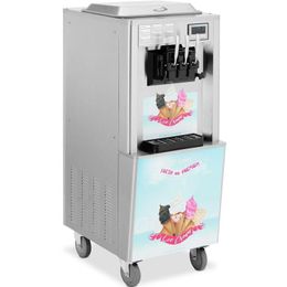 ROYAL CATERING - Softeismaschine Frozen Joghurt Gastro-Eismaschine 2140 w 33 l/h 3 Sorten - Silbern
