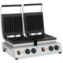 ROYAL CATERING - Doppel-Waffeleisen belgisches Waffeleisen Waffelmaschine rechteckig 2 x 1.500 w