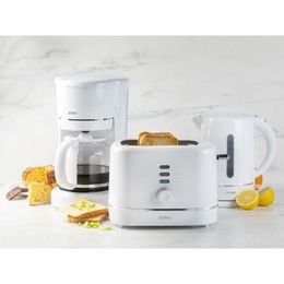 Design Frühstücksset in Weiß Kaffeemaschine, Wasserkocher & Toaster