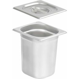 Gn Behälter 1/6 mit Deckel, Höhe 200 mm, Edelstahl Wärmebehälter, Geeignet für Chafing Dish - Mahlzeit