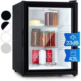 Klarstein - Brooklyn 42 Kühlschrank Kunststoff-Einsatz Glastür weißer Innenraum - Schwarz