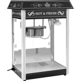 ROYAL CATERING Popcornmaschine Retro Popcornmaker Popcornautomat 1600W 5kg h Dach Schwarz