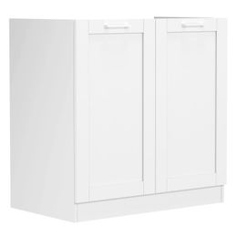 Vcm Spülenunterschrank Breite 80 cm Spülschrank Unterschrank Spüle Küche Landhaus Colura (Farbe: Weiß)