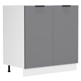 Vcm Spülenunterschrank Breite 80 cm Spülschrank Unterschrank Spüle Küche Fasola (Farbe: Weiß / Anthrazit)