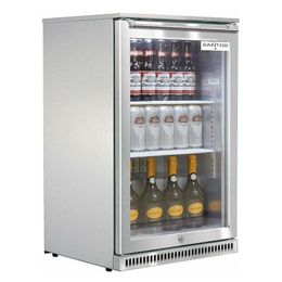 Santos Outdoor Edelstahl-Kühlschrank miami 1x Glastür 114 Liter, HxBxT 84x55,5x52cm - Silber