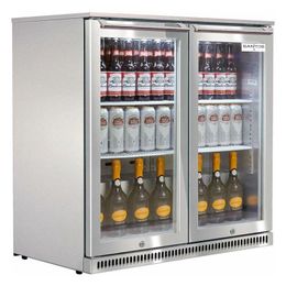 Santos Outdoor Edelstahl-Kühlschrank florida 2x Glastür 173 Liter HxBxT 84x86,5x49,5cm - Silber