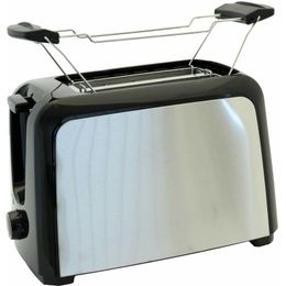 Deski Toaster mit Aufsatz 750 Watt Edelstahl Schwarz - Schwarz