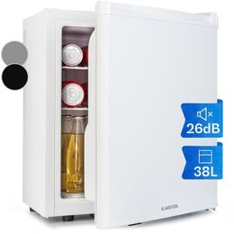 Klarstein Mini Kühlschrank für Zimmer, Mini-Kühlschrank für Getränke, Snacks & Kosmetik, Kleine Minibar, Kühlschrank Klein & Leise, Verstellbare Ablagen,