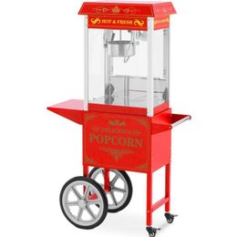 ROYAL CATERING Popcornmaschine mit Wagen Retro-Design 150 / 180 °c rot Popcornmaker Popcorn-Automat