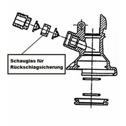 ich-zapfe Schauglas für Rückschlagsicherung für Keg - Verschluss (Micro Matic)