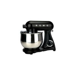 Orbital Mixer Kneter 1800W. Professioneller Food Processor 8L. 6 Geschwindigkeiten. Retro-Vintage-Design. Schwarze Farbe