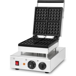 Vertes - Waffeleisen belgische Waffel, 4 Waffeln gleichzeitig, 80 Stück pro Stunde, regelbar 0-300°C, Timer, teflonbeschichtet, Belgisches