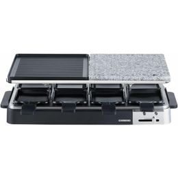 Melissa - Raclette-Grill 16300027, 1300 w, mit Steinplatte, 8 Pfannen, schwarz