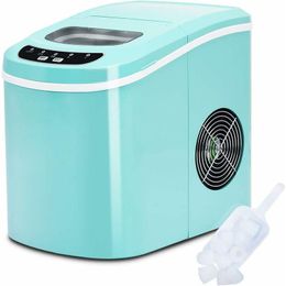 Eiswürfelmaschine Eismaschine Eiswürfelbereiter inkl. Eiswürfelschaufel (2 Eiswürfelgroessen, 12kg in 24 Stunden) Farbwahl Grün - Costway